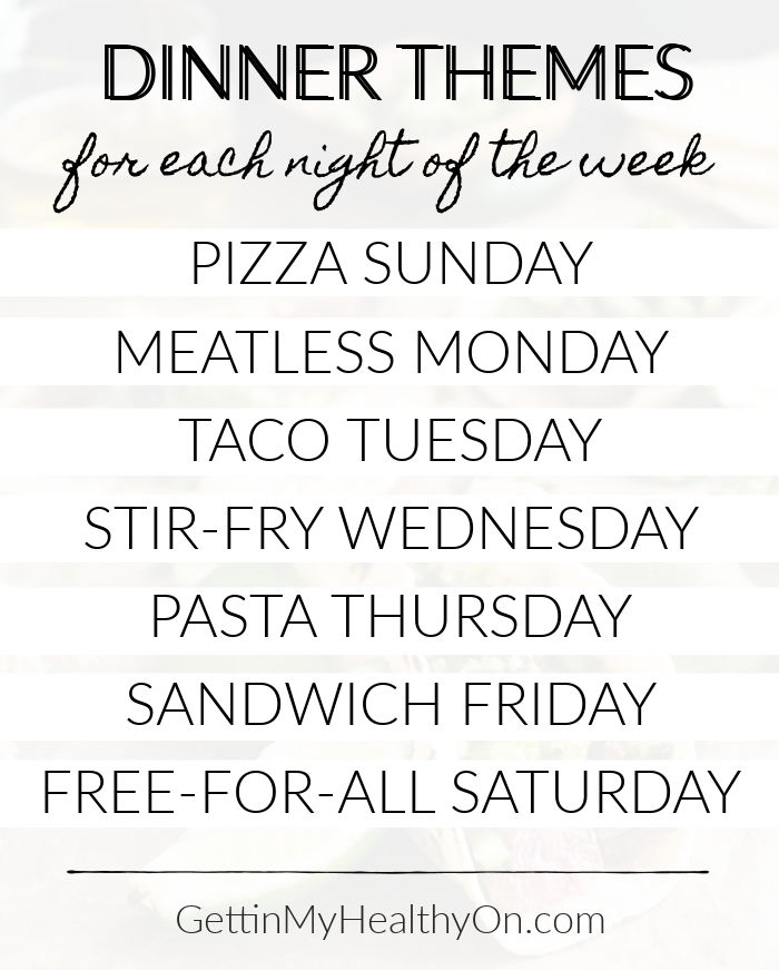 Daily Themes For Easier Meal Planning Daily Themes For Easier Meal Planning